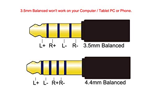 Youkamoo [ 3.5mm Balanced Right Angle ] 3.5mm Male to 4.4mm Female 8 Core Silver Plated Headphone Earphone Audio Adapter Cable New in Box 3.5mm Balanced to 4.4mm Balanced