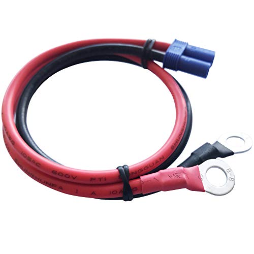 AYECEHI Premium EC5 to O Ring Terminal Extension Cable EC5 Female Plug Connector Cable Car Emergency Power Cord - 50cm/1.6ft