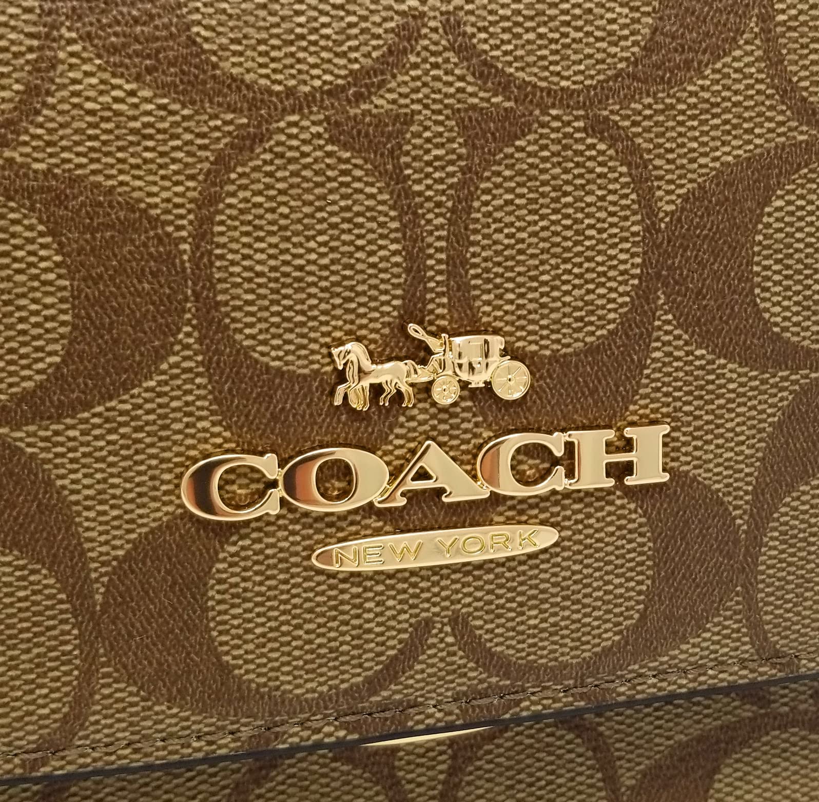 Coach Women's Mini Brynn Crossbody Bag (Signature Canvas - Khaki - Chalk)