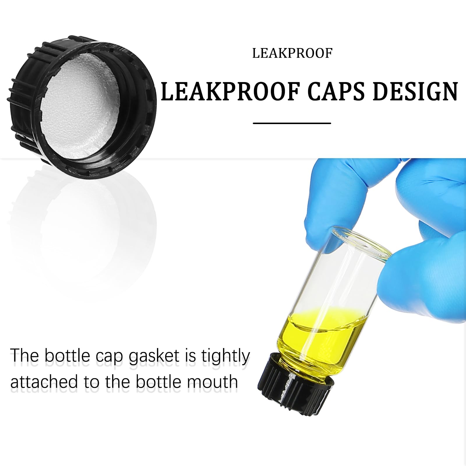Clear Glass Vials with Screwcap Empty Vials Bottles Liquid Sampling Sample Glass Bottles for Travel (50 pcs 10 ml)