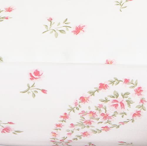 Laura Ashley Home Sateen Collection Bed Sheet Set - 100% Cotton, Silky Smooth & Luminous Sheen, Wrinkle-Resistant Bedding, 4 pcs, King, Bristol Paisley