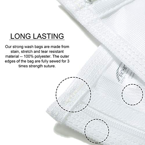 TENRAI Mesh Laundry Bag-3 XL(20'' X 24''),Use YKK Zipper, Have Hanger Loops, Wash-Organizer for Clothes,Jackets,Bedding Linens,Stuffed Toys,Pet Blanket (White QS)