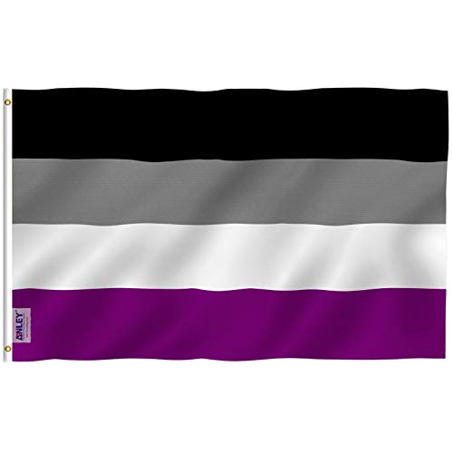 Anley Fly Breeze 3x5 Feet Asexual Pride Flag - Vivid Color and Fade proof - Canvas Header and Double Stitched - Asexual Pride Flag with Brass Grommets 3 X 5 Ft