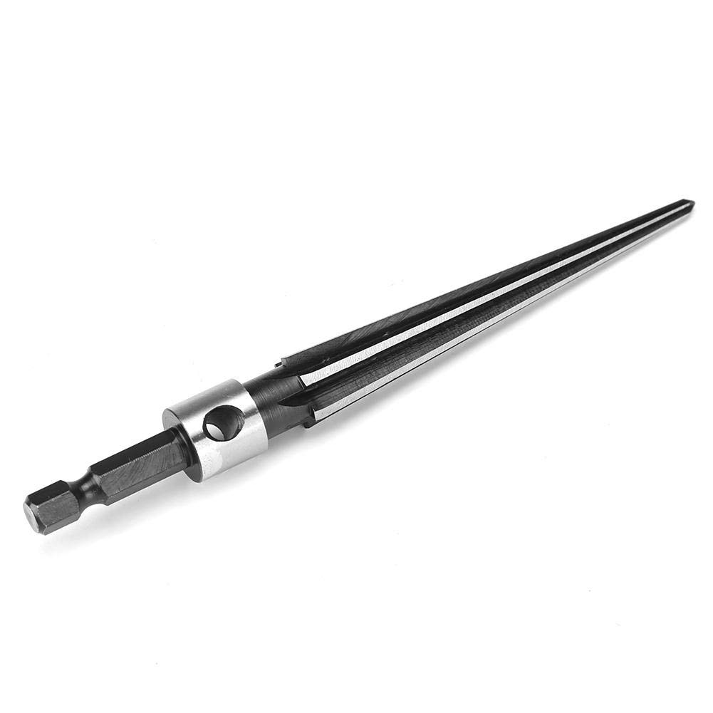Handheld T Shape Tapered Hex Reamer Bridge Pin Hole Carbon Steel Handle Drilling Tool for Taper Holes on Top of Planks, Chamfering, Screw Sinking Holes