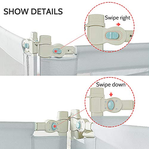 Mingfuxin Bed Rails for Toddlers,Upgraded Baby Safety Bed Rail Guard Vertical Lifting Bed Guardrail Extra Long Folding Rails with Dual Lock for Full-Size Queen & King Mattress(78" for one Side)