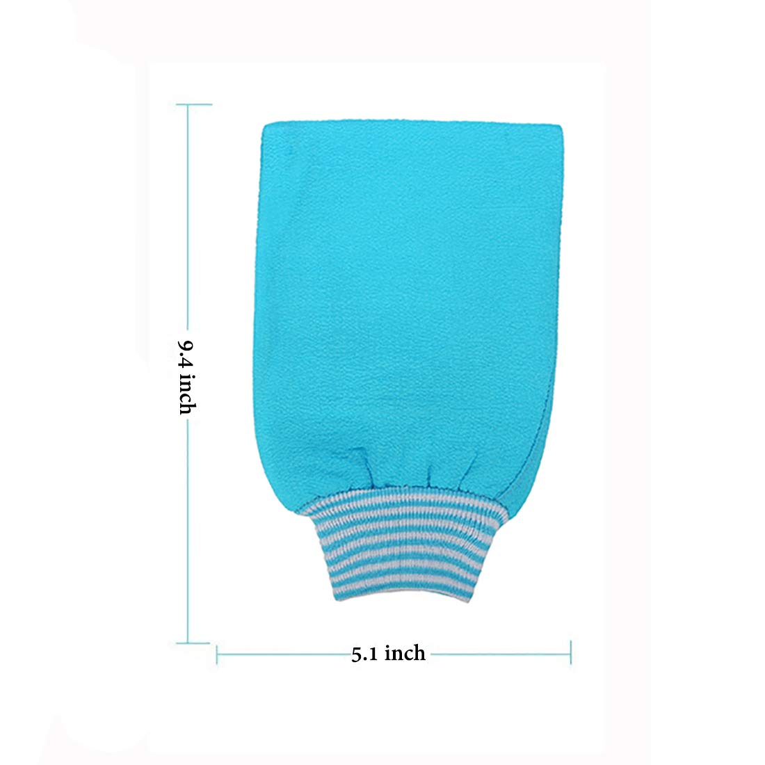 LissomPlume Exfoliating Bath Mitt Unisex Body Rubbing Gloves Scrub Shower Towel Green