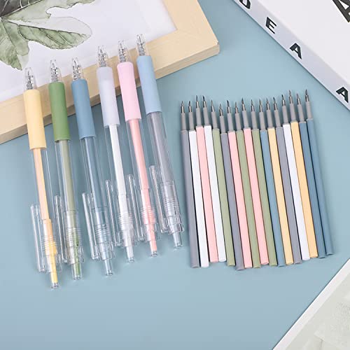 6pcs Knife Pens Craft Cutting Tools with BONUS 6pcs Refillable Tungsten Steel Cutter Head Refills, Retractable Craft Knife Pens Carving Pen Knife for DIY Drawing Scrapbooking Tools.