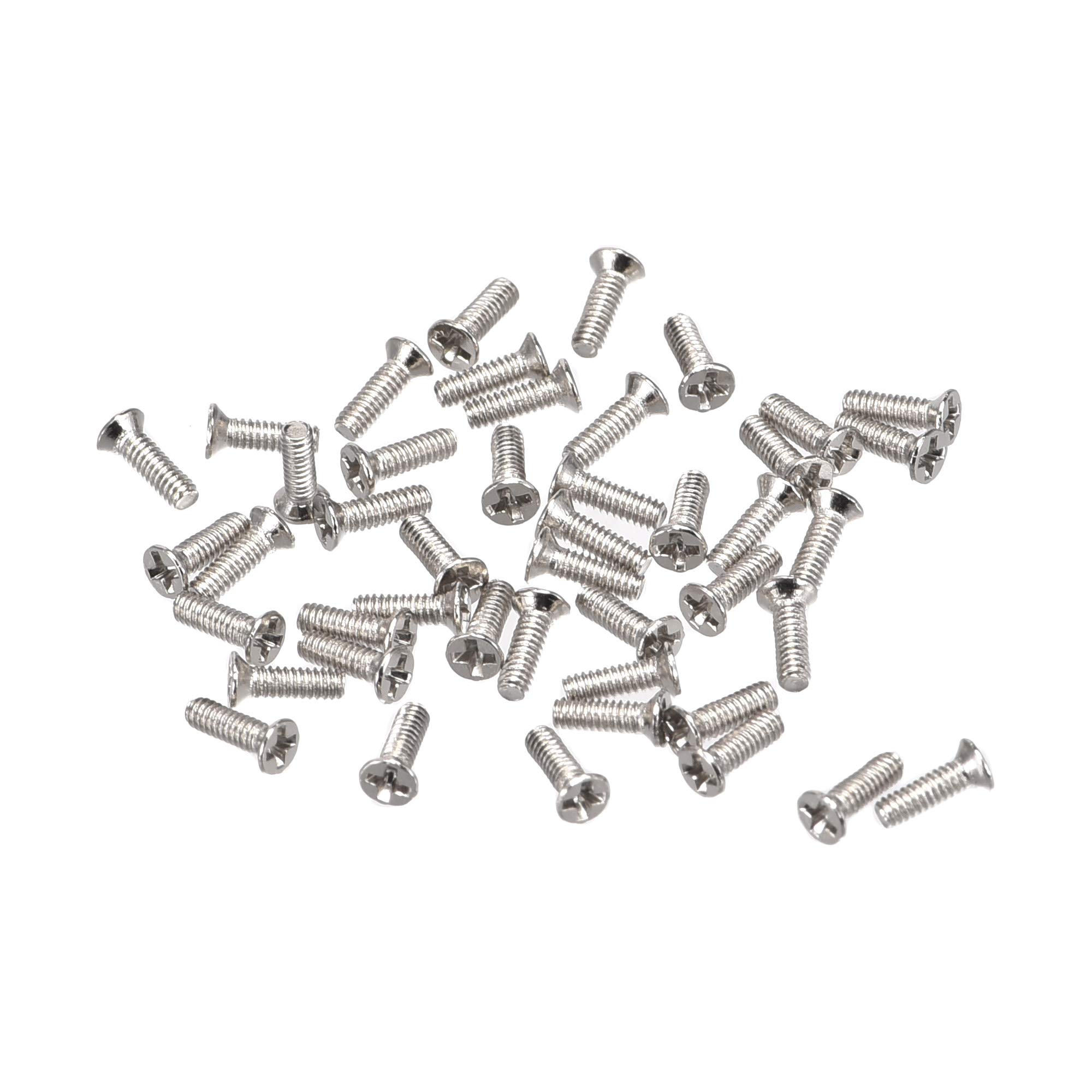uxcell M1.2 x 4mm Phillips Screw Fastener Silver Tone for Laptop PC TV Fan Switch 500pcs