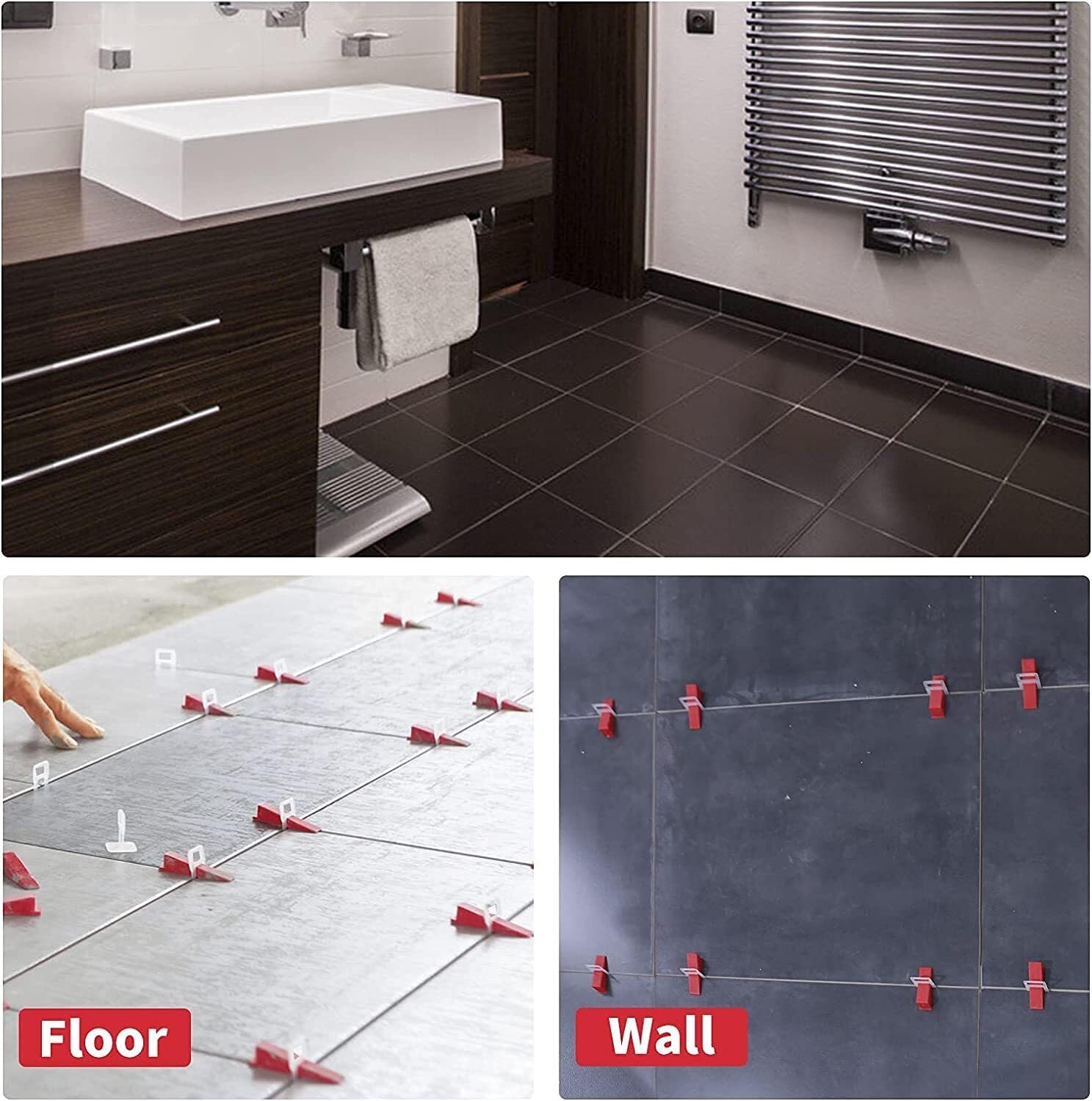 401 PCS Tile Leveling System with Tile Plier Kit, 300 PCS Tile Spacers Clips and 100 Pcs Reusable Wedges Tile Tools for Professional Stone Installation (1/16” Tile Spacers)