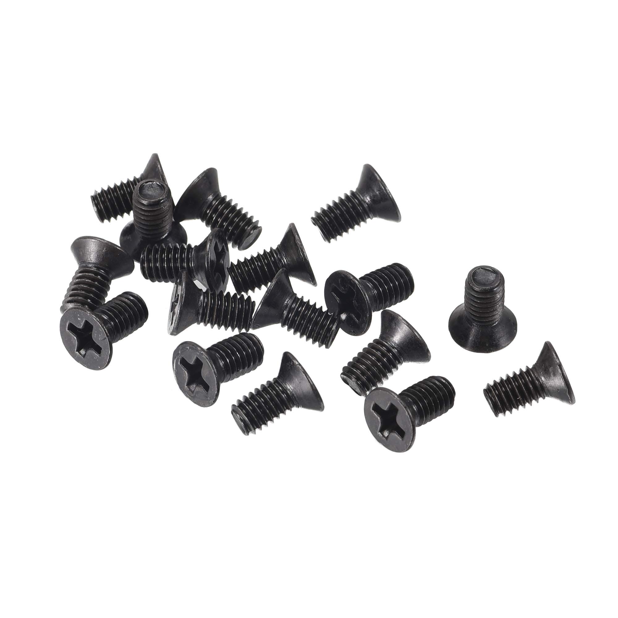 uxcell M4 x 8mm Phillips Screw Fastener Black for Laptop PC TV Fan Switch 150pcs