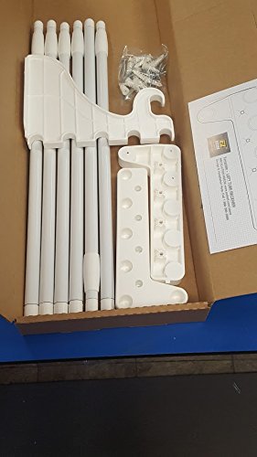EZ Shelf-Expandable-Closet Shelf with Hanging Rod- 30β to 50β -White-Easy Install to Backwall(Floating)-Wire Closet Shelving Alternative-(EZS-SCRW48-1-2)