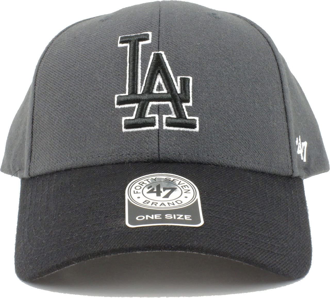 47 Los Angeles Dodgers Charcoal Gray Two Tone MVP Wool Hat Adjustable Structured Cap