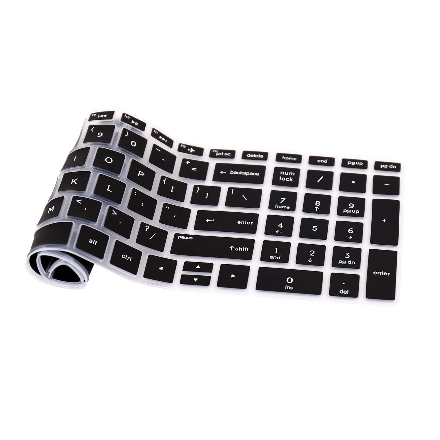 Keyboard Cover Compatible with 2019 2018 HP Pavilion 15 Series /2019 2018 HP Pavilion x360 15.6โ Series/HP Envy x360 15.6โ Series/HP Envy 17 Series/HP Laptop 15t 17t 17-ca0011nr 17-by0040nr -Black