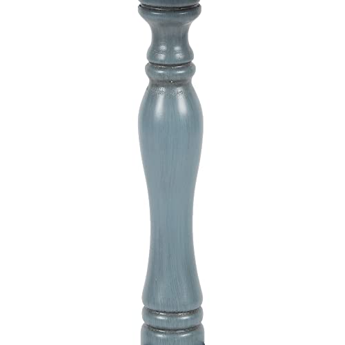 Decor Therapy Simplify Round Pedestal Accent Side Table, 24" x 15" x 15", Antique Arctic Blue