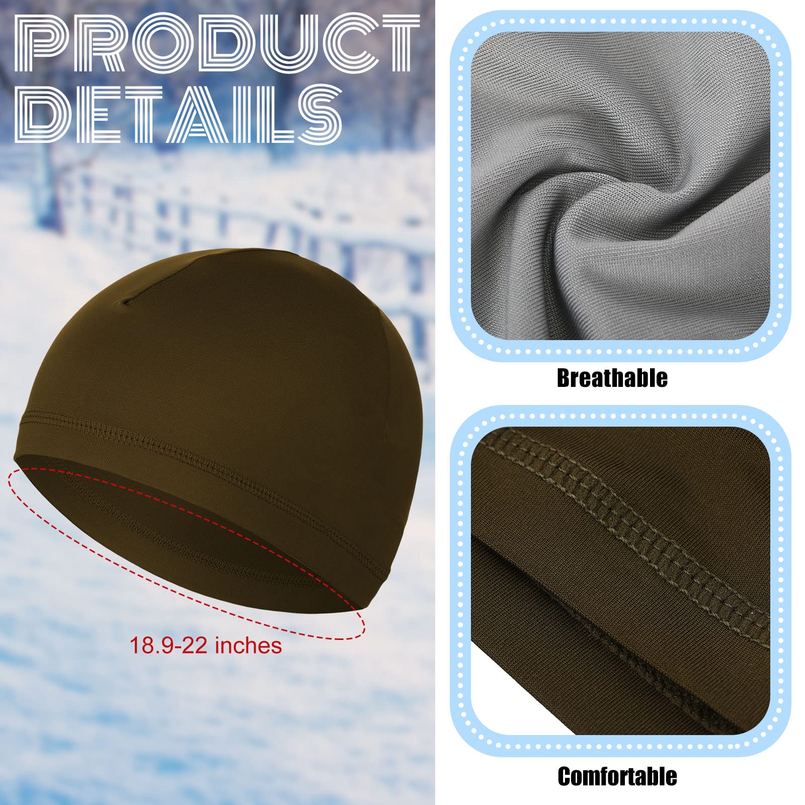 48 Pcs Cooling Skull Cap for Men Bulk Helmet Liner Skull Caps Cycling Hat Sweat Wicking Beanie for Men Women Bicycle Motorcycle, 11 Colors