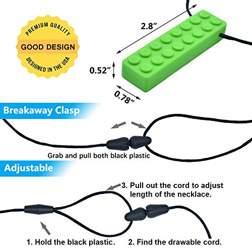 Chew Necklace, Sensory Chew Necklace Bundle for Kids with Teething, ADHD, Autism, Biting Needs, Oral Motor Chewy Teether, for Boys&Girls。