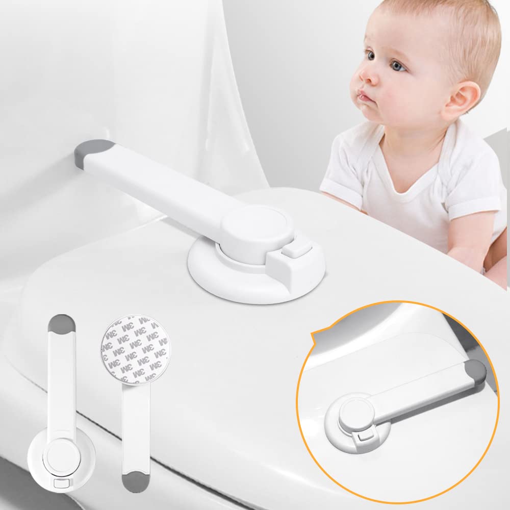 Baby Toilet Lock for Child Safety,2 Pack Baby Proof Toilet Seat Lock,Fit for Most Toilet Lid,No Tools Installation