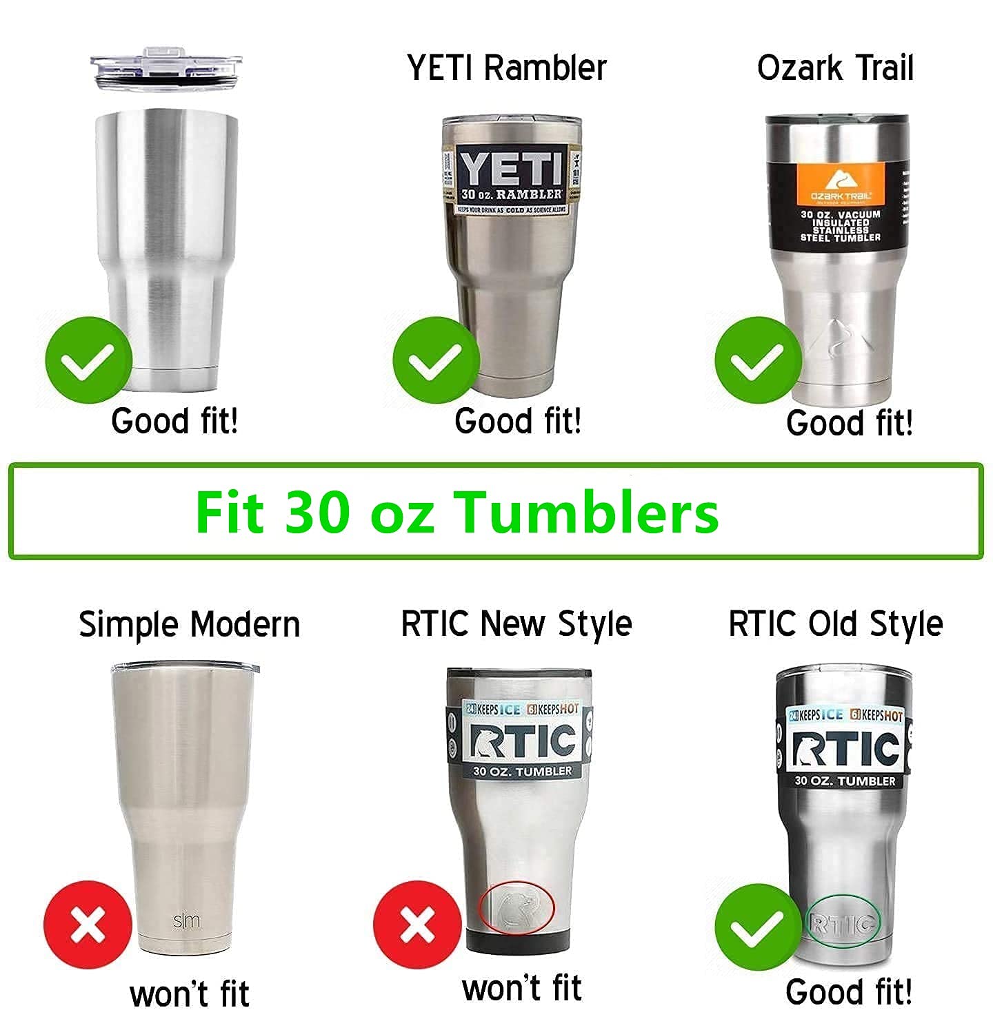 AILUXUAN Tumbler Lids Spillproof 30 Oz,2 Replacement Lids for 30 oz Stainless Steel Tumbler Travel Cup Yeti,Ozark Trails and more Cooler Cup, Sliding Splash Proof(30OZ,2Pack)