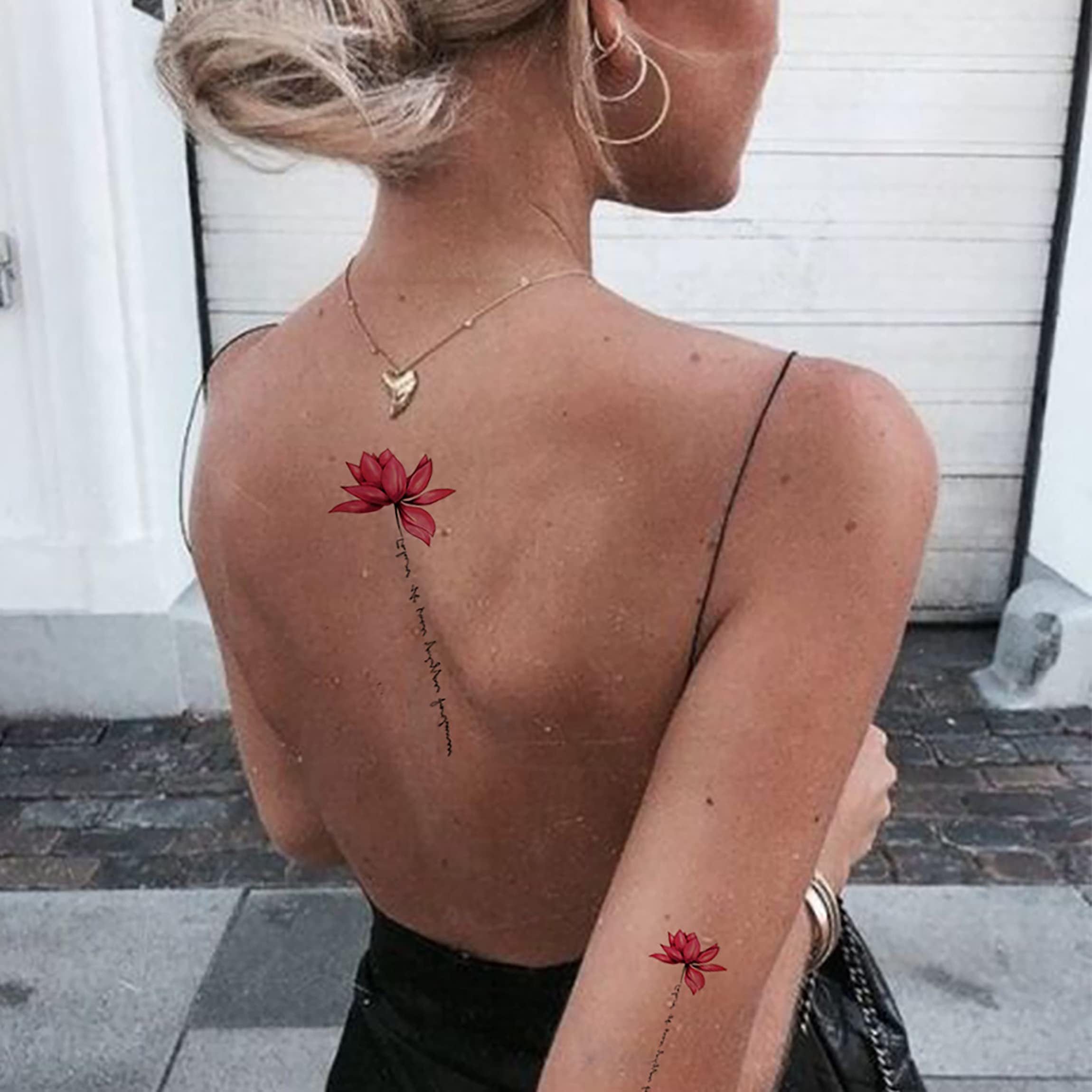 Ooopsi 10 Sheets Large Flower Temporary Tattoos - Sexy Body Tattoo Sticker for Women Girl for Arms Legs Shoulder or Back