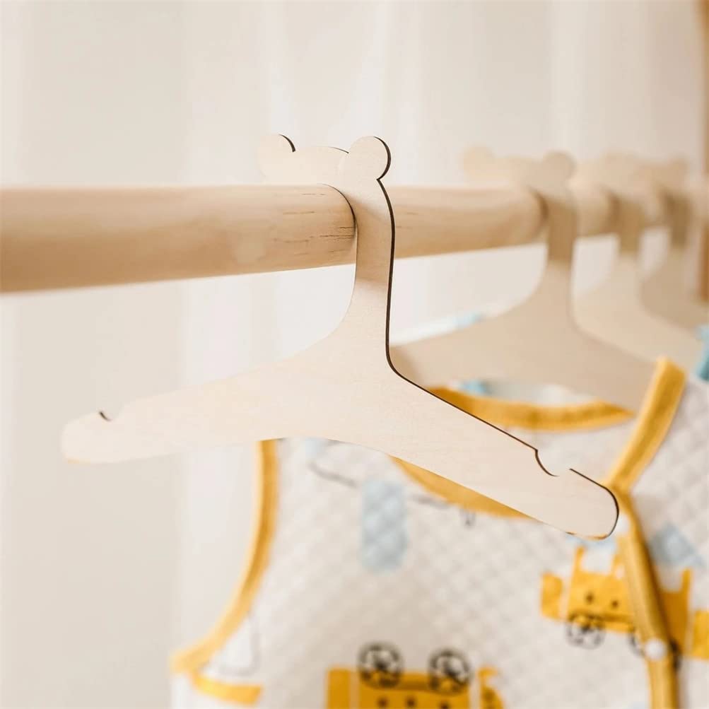 Baby Wooden Clothes Hanger Baby Creative Hanger Rack Home Girls Princess Room Nursery Decor Storage (20 PCS)