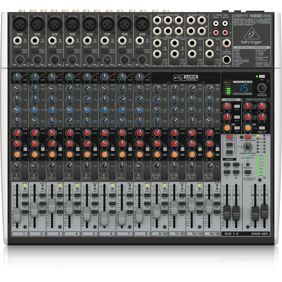 Behringer Xenyx X2222USB Mixer with USB and Effects
