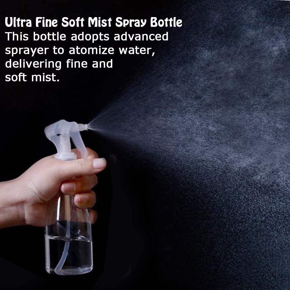 3 Pack Empty Spray Bottle, 200ml Clear Plastic Spray Bottle Refillable Trigger Sprayer, Plant Mister for Cleaning Solutions, Hair Care, Essential Oils