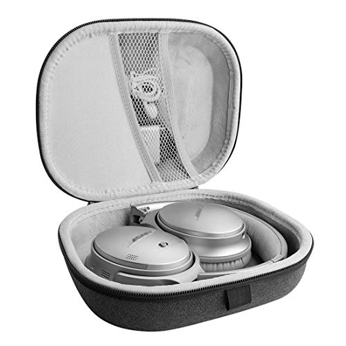 Geekria Shield Headphones Case Compatible with Bose QuietComfort 45 II, QC 35 II Gaming Headset, QC 25, QCSE Case, Replacement Hard Shell Travel Carrying Bag with Cable Storage (Dark Grey)