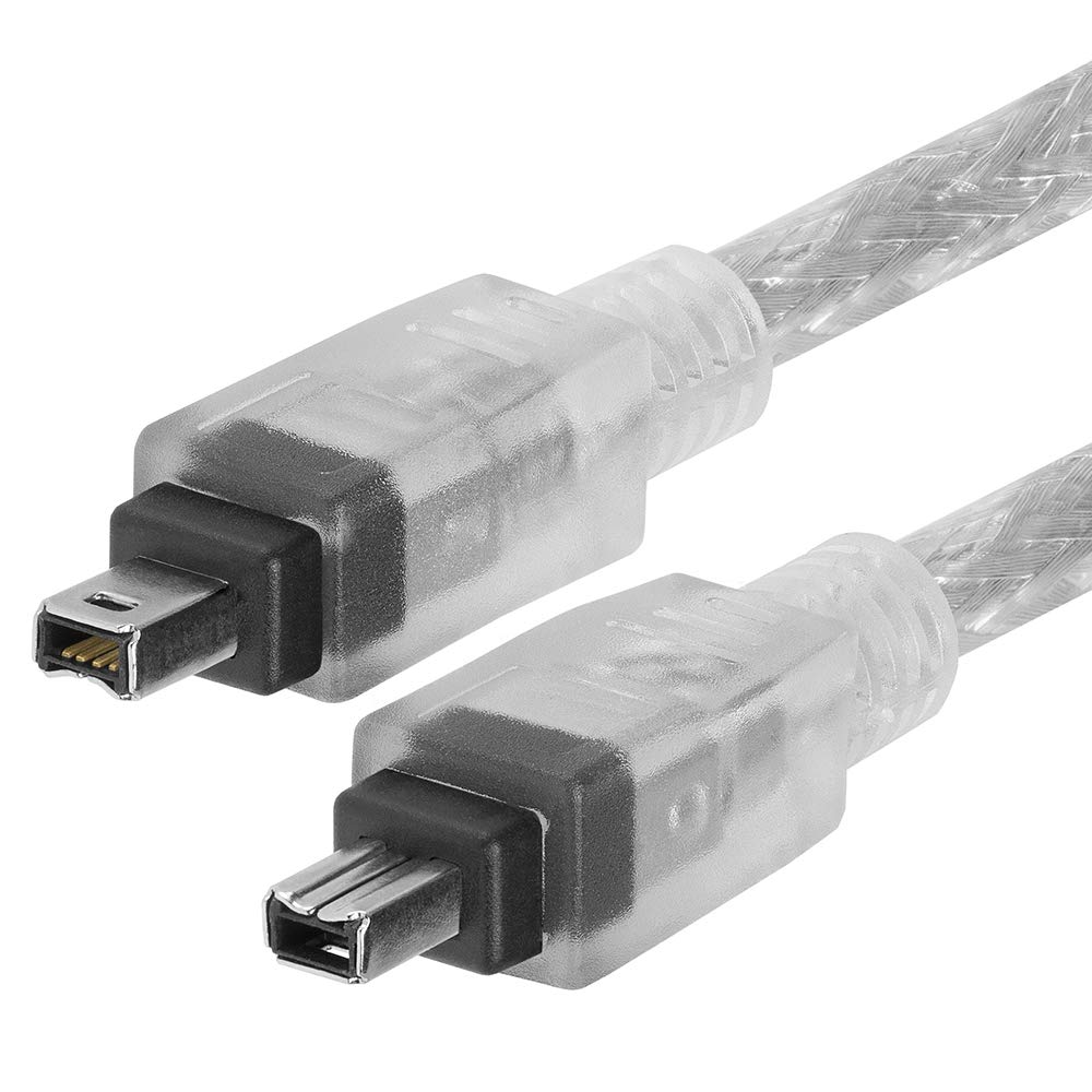 Cmple - 15FT FireWire Cable 4 Pin to 4 Pin Male to Male iLink DV Cable Firewire 400 IEEE 1394 Cord for Computer Laptop PC to JVC Sony Camcorder - 15 Feet Clear