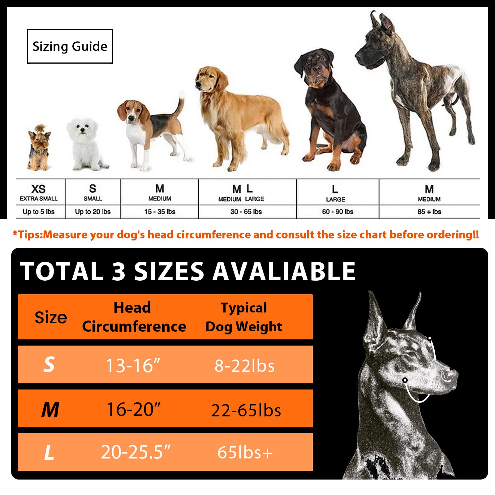 ZOHAN Dog Ear Muffs for Noise Protection, Comfort Dog Noise Cancelling Ear Muffs with Fast Snap Lock for Fireworks, Thunder, Vacuums(Black,S)