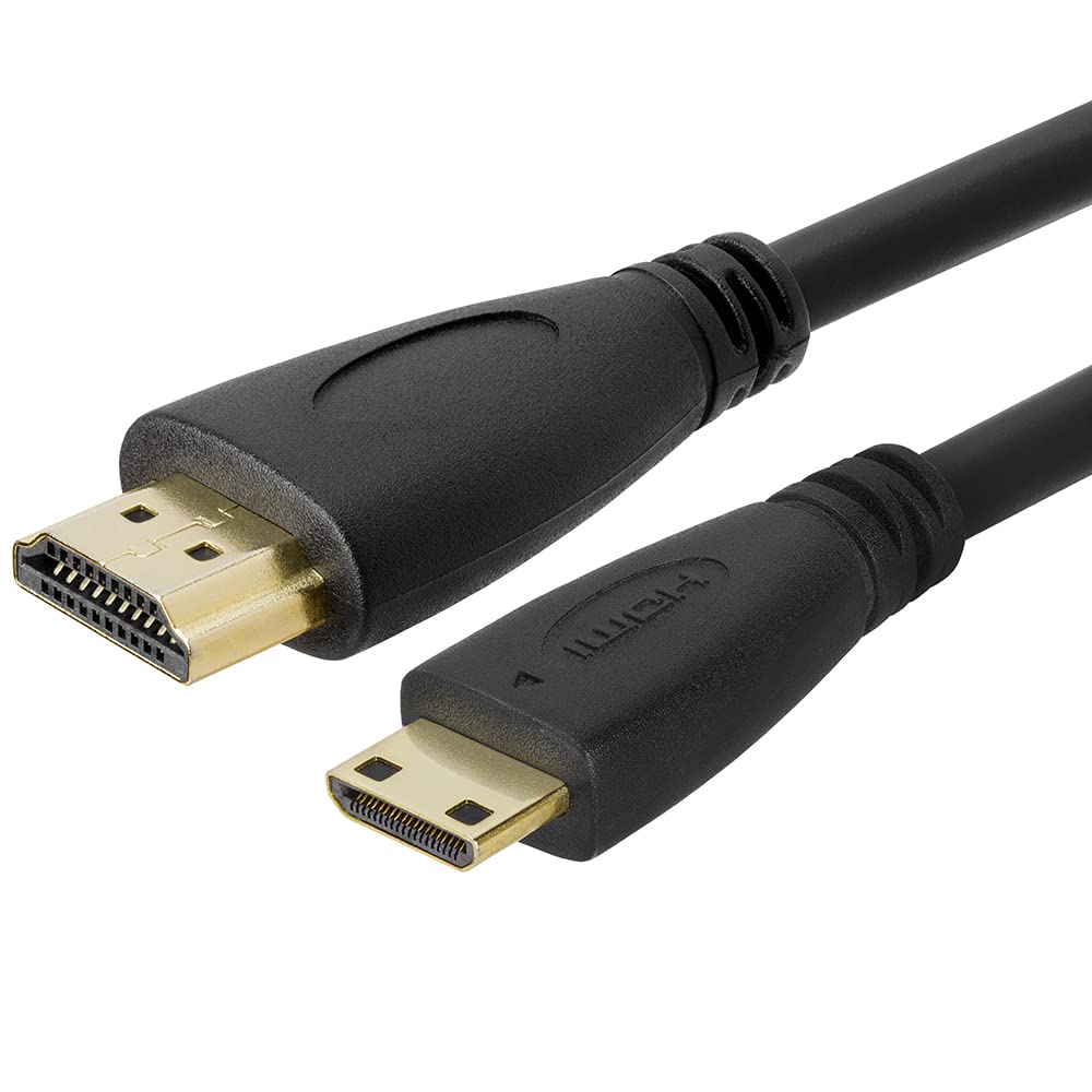 Cmple - Mini HDMI to HDMI Cable 3ft, HDMI Mini to HDMI, 60Hz HDMI 2.0 Cable, Monitor to Digital Camera HDMI Cables, 4k HDMI Adapter Cord for Camcorder, Tablet, Ultrabook, Laptop, HDTV - Black