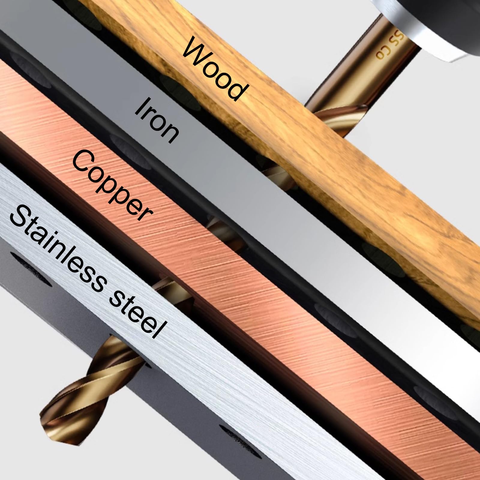 Sipery 5/32" Cobalt Drill Bits(10Pcs), M35 HSS Metal Jobber Length Twist Drill Bit Set for Hard Metal, Stainless Steel, 4mm