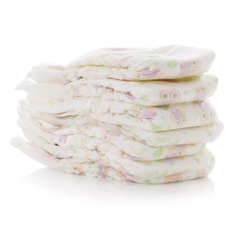 Happy Little Camper Ultra-Absorbent Hypoallergenic Natural Disposable Baby Diapers, Chlorine-Free Protection for Sensitive Skin, Walker, Size 5, 68 Count