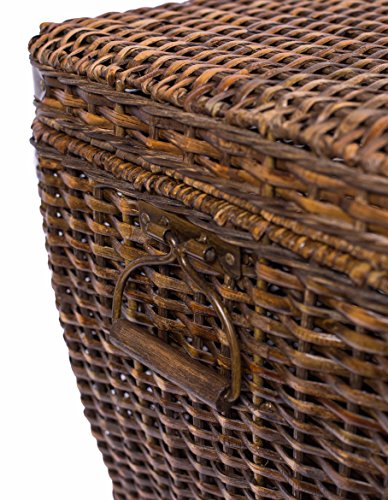 BIRDROCK HOME Rattan Peel Storage Cube with Removable Lid - Spacious Woven Organizer for Shelves - Natural Brown Decorative Cubby for Shoes, Books, Home Decor, and Office - Stylish 16.5 Inch Square