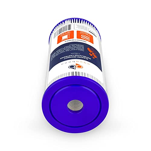 Aquaboon 1 Micron 10" x 4.5" Pleated Sediment Water Filter Replacement Cartridge | Whole House Sediment Filtration | Compatible with FM-BB-10-1, ECP1-BB, FM-BB-10-1A, HDC3001, WPC1FF975, 8-Pack