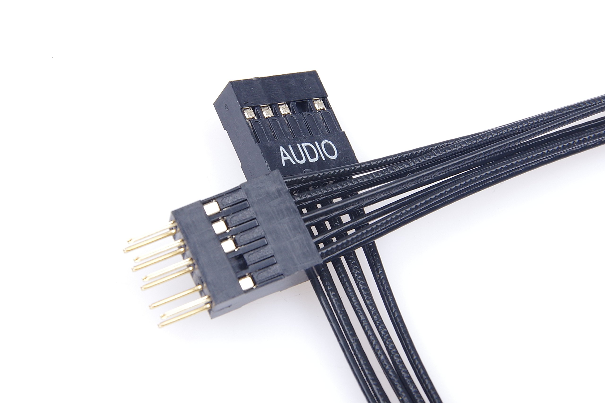 LM YN Motherboard Extension Cable Set 22AWG Silver Plating Cord Gold-Plated Plug Six Kinds POWE LED HDD LED Power SW Reset SW HD Audio Front USB Extension Cable Length 11 inches Compatible with PC