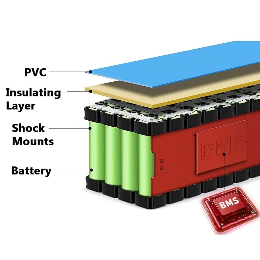 42V 2A Charger 36V E-Bike Lithium Battery 18Ah 10S6P Li-ion E-Bicycle Battery Lithium Ion Waterproof Battery Pack Fits for 100W-700W Electric Bicycle Lithium Battery Pack