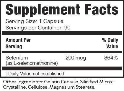 Brain Basics Ultra-Pure Selenomethionine - Proper Thyroid Function and Immune System Support - 200 mcg Most Bioavailable Selenium - 90 Servings