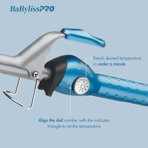 BaBylissPRO Nano Titanium Spring Curling Iron, 1.5" Professional Spring Hair Curler for Long Lasting Curls & All Hair Types