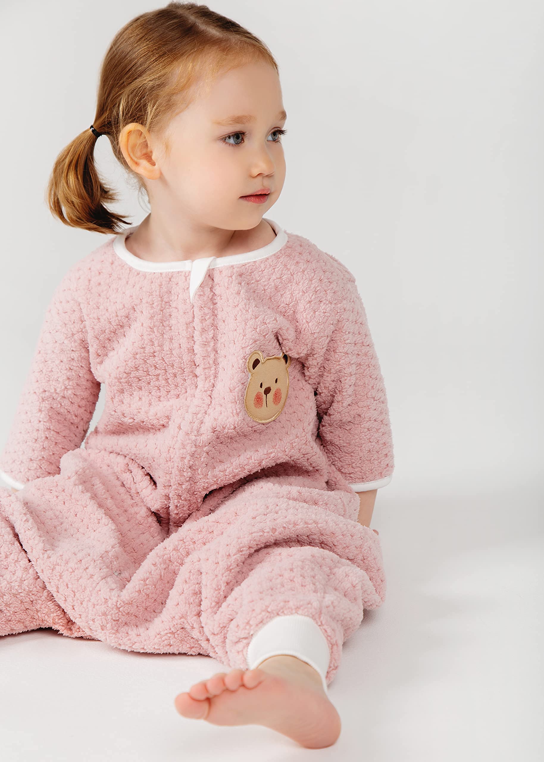 Yuni Ashley Sleep Sack 30-48Months (2.5-4yrs) Medium 2.5 TOG Waffle Teddy Pink - Baby Sleeping Sack | Sleep Sacks for Babies | Wearable Blanket | Sleep Sack for Toddlers | Wearable Blanket Baby