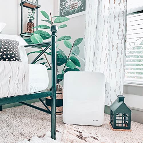 Germ Guardian AC5900WCA 21” 4-in-1 True HEPA Filter Air Purifier for Home, Large Rooms, UV-C Sanitizer, Filters Allergies, Smoke, Dust, Pet Dander, & Odors, 3-Yr Wty, GermGuardian, White