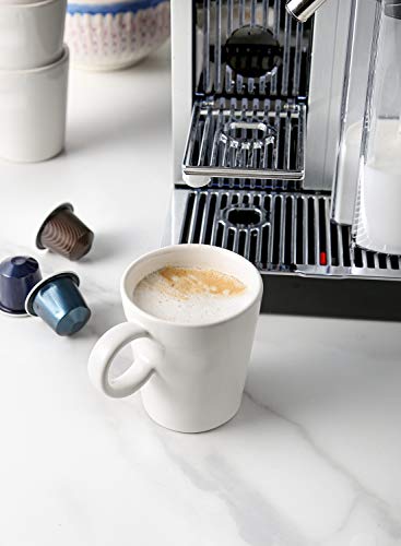 LE TAUCI 5 Ounce Espresso Mugs, Designed for Nespresso Lungo, Cappuccino, Tea, Ceramic Stackable Coffee Cup Perfect for Espresso Machine and Coffee Maker, Set of 4, White