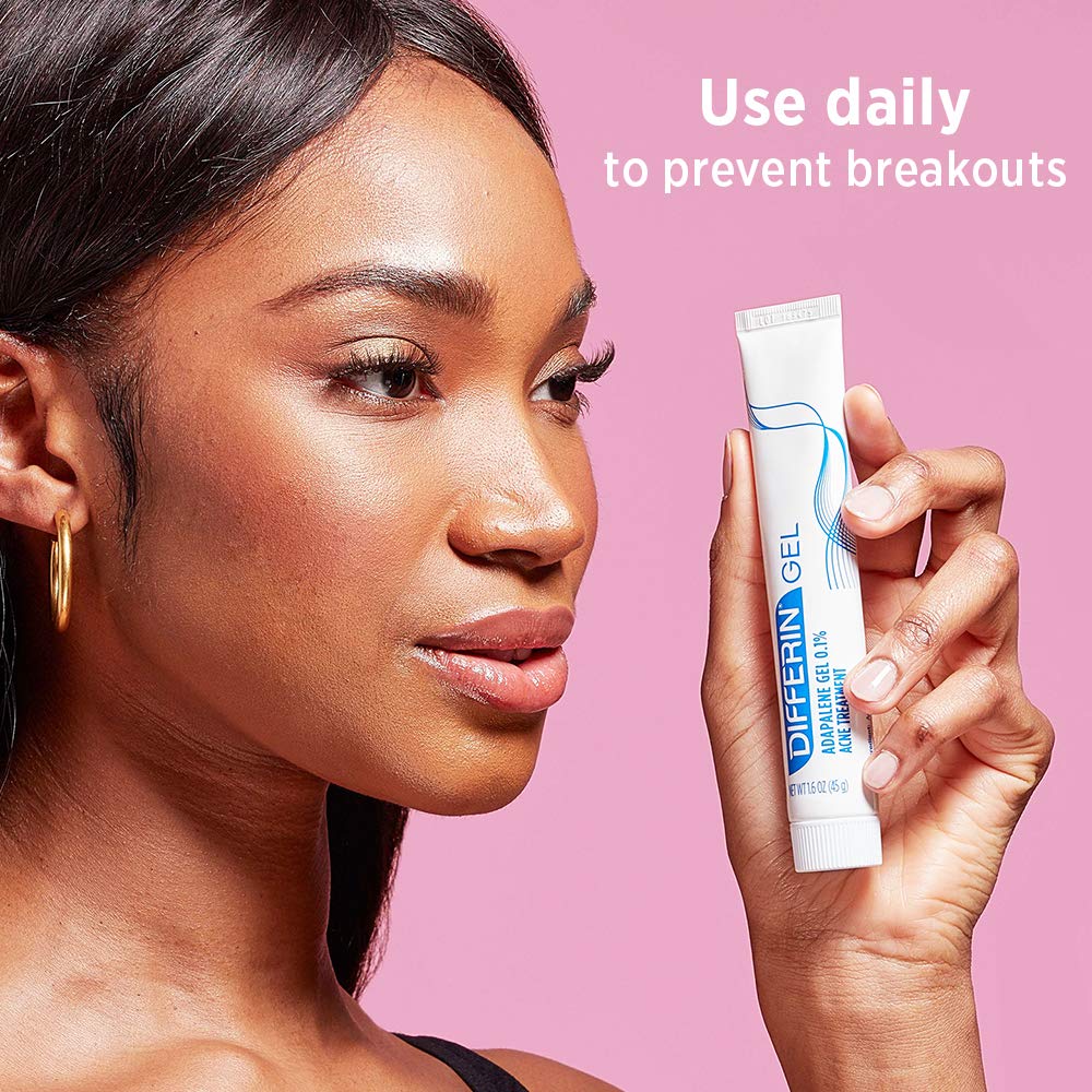 Differin Adapalene Prescription Strength Retinoid Gel 0.1% Acne Treatment (Up to 90 Day Supply), 45 Gram