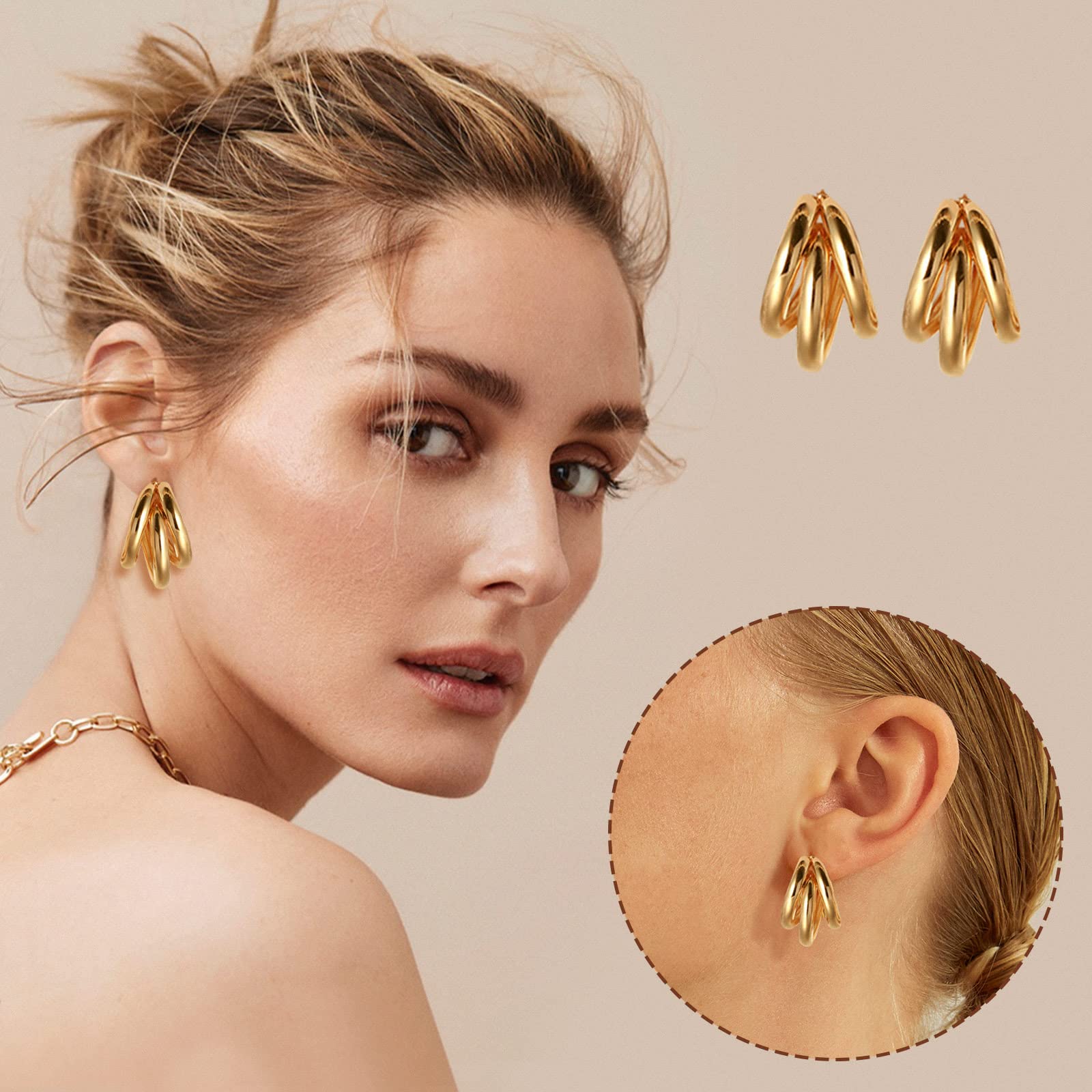 51 Pairs Gold Hoop Stud Earrings Set For Women Multipack Pearl Butterfly Heart Drop Dangle Earrings Fashion Earrings Pack