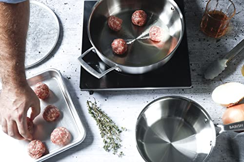 Babish 12-Piece Mixed Material (Stainless Steel, Carbon Steel, & Aluminum) Professional Grade Cookware Set W/Baking Sheets