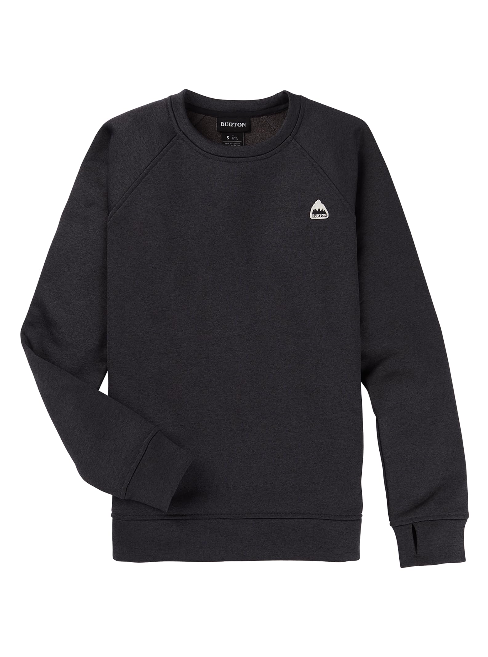 Burton Women's Oak Crewneck Fleece, True Black Heather, M