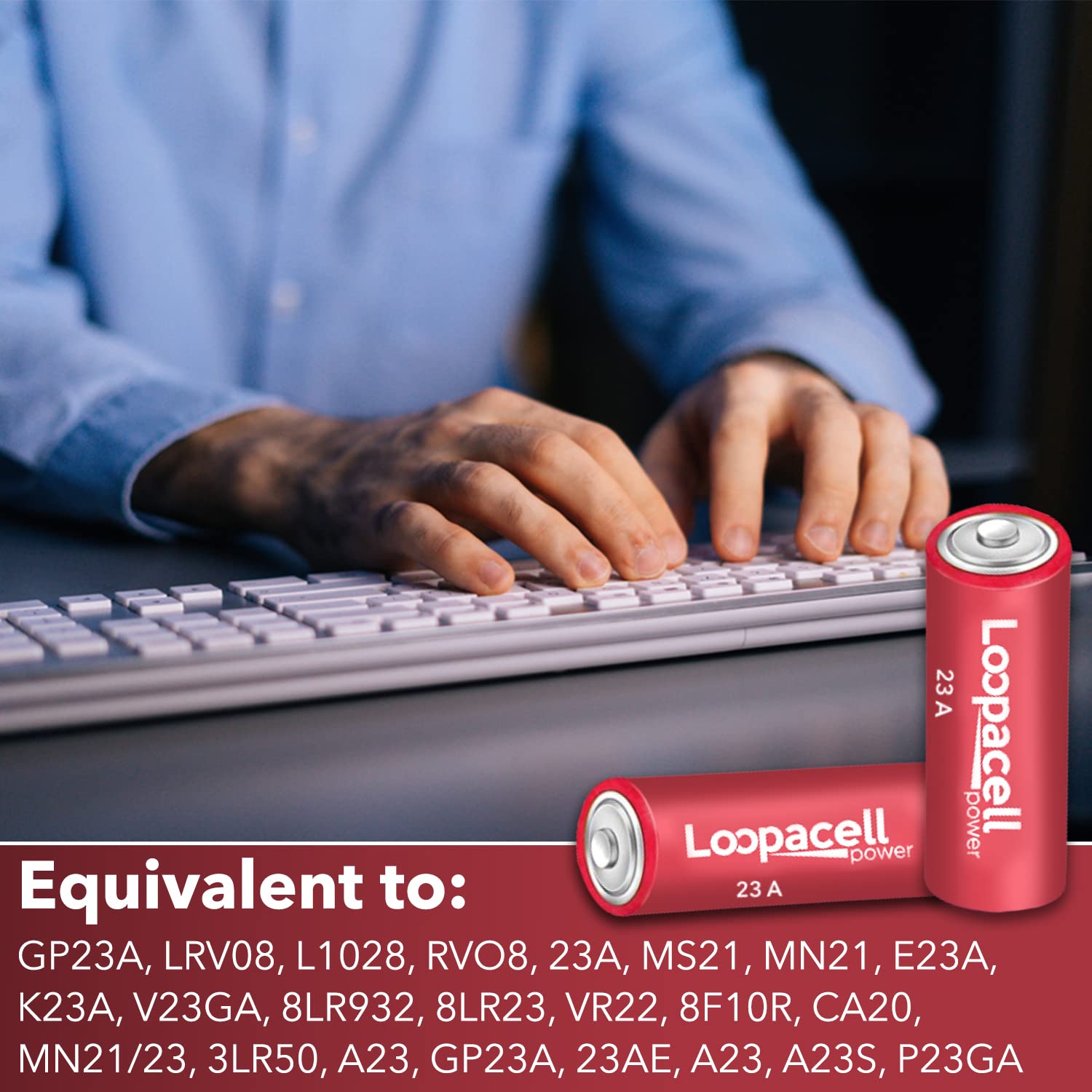 Loopacell A23 23A 12-Volt Alkaline Battery Pack of 10