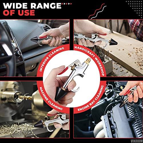 Air Compressor Hose Nozzle Heavy Duty - Air Nozzle for Air Compressor Blower Nozzle Cleaning Kit Stainless Steel Air Hose Metal Nozzle - Metal Pistol Nozzle Blow Gun for Compressor Hose Sprayer Nozzle