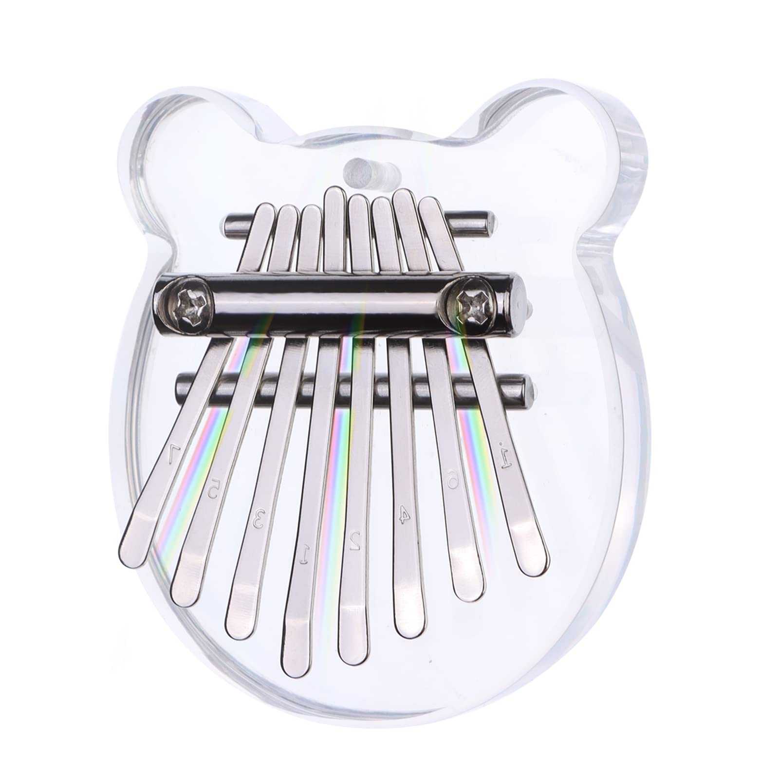 8 Keys Kalimba Thumb Piano, Mini Bear Shaped Acrylic Thumb Piano Portable Kalimba Finger Instrument Gift for Kids Adults Beginners