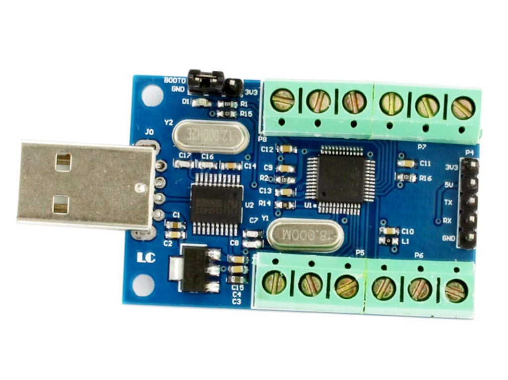 USB 10-Channel 12Bit AD Data Collection Module STM32 UART communication ADC Module