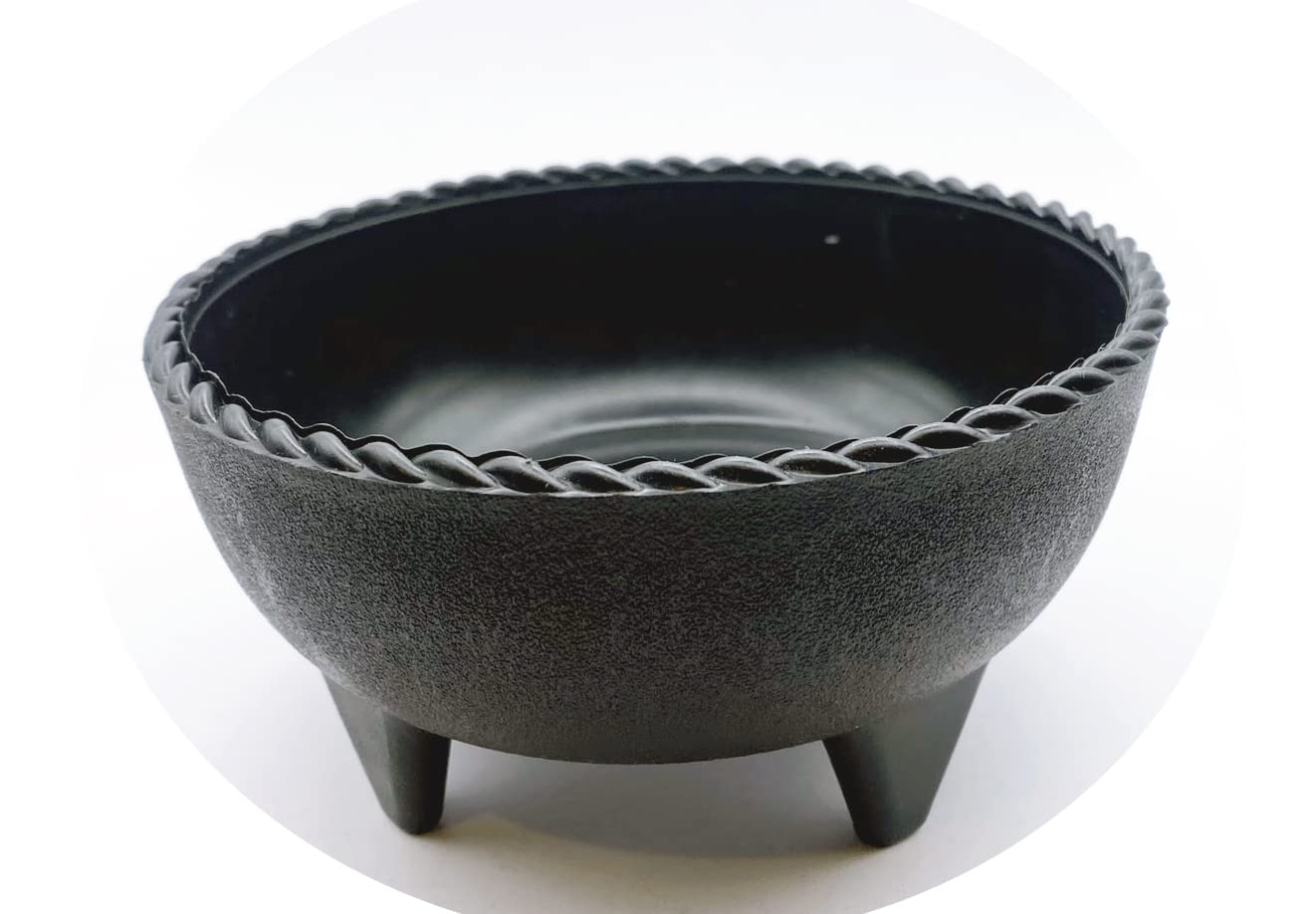 6 Pack Salsa Black Molcajete, Mexico Serving Dish, Chips, Sauce Cup, Side Dish, Snack, Dip, Nuts Candy for Taco Fiesta, Perfect for Parties, Events, or Any Use! (Black Wavy Edge, 6 Pack)